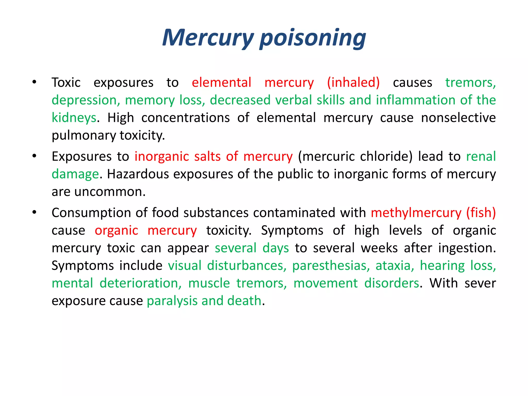 Toxicities and manag. of poisonings (heavy metals) | PPTX