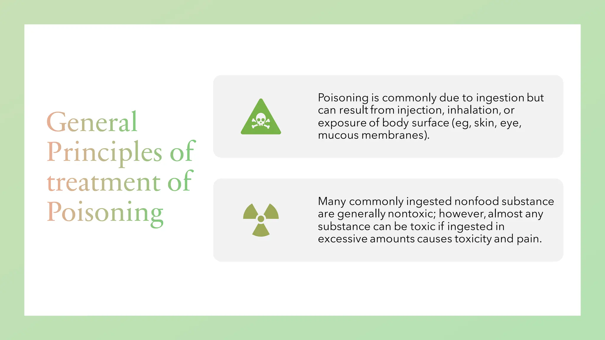 General Principles of treatment of Poisoning | PDF