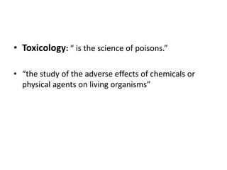 Toxicity and Emergency treatment of poisoning | PPTX