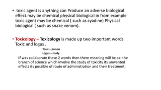 toxicity and mechanism of toxicant action.pptx | Chemistry | Science
