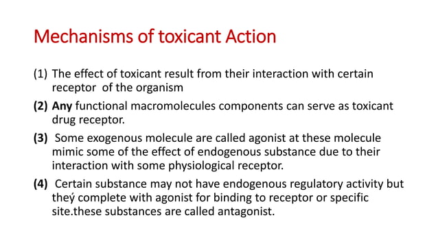 toxicity and mechanism of toxicant action.pptx | Chemistry | Science