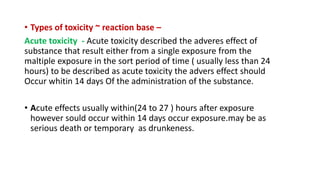 toxicity and mechanism of toxicant action.pptx | Chemistry | Science