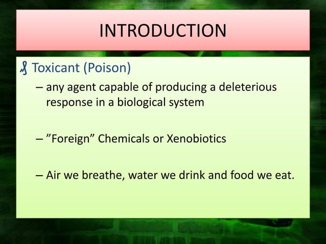 Toxicity (mechanism) | PPTX | Digestive Disorders | Diseases and Conditions