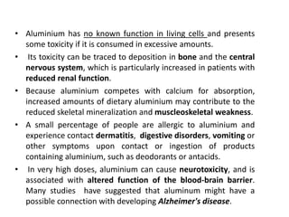 Toxicity of aluminum signs | PPTX