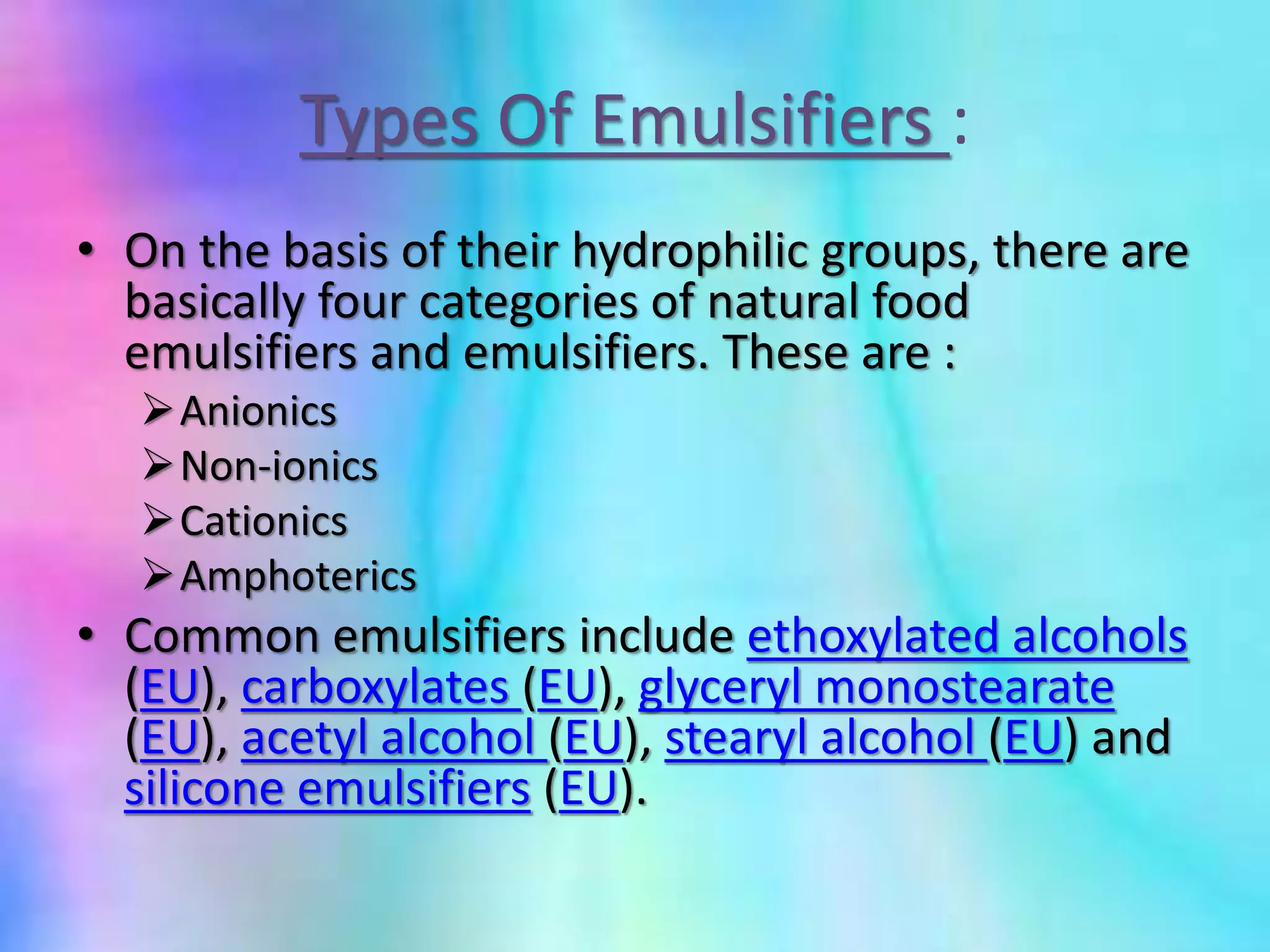 Toxicity of Emulsifiers | PPTX