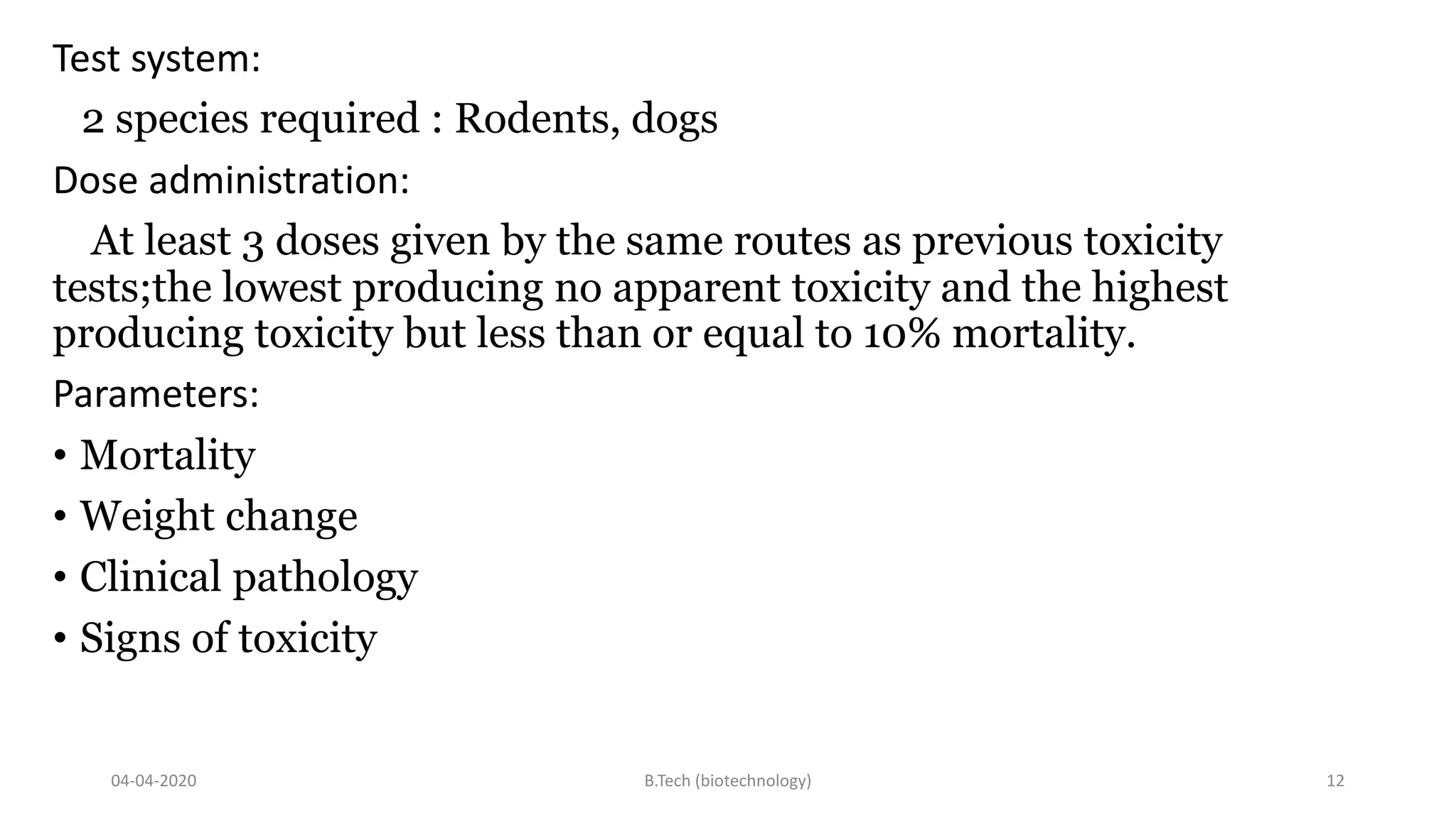 Toxicity studies | PPTX