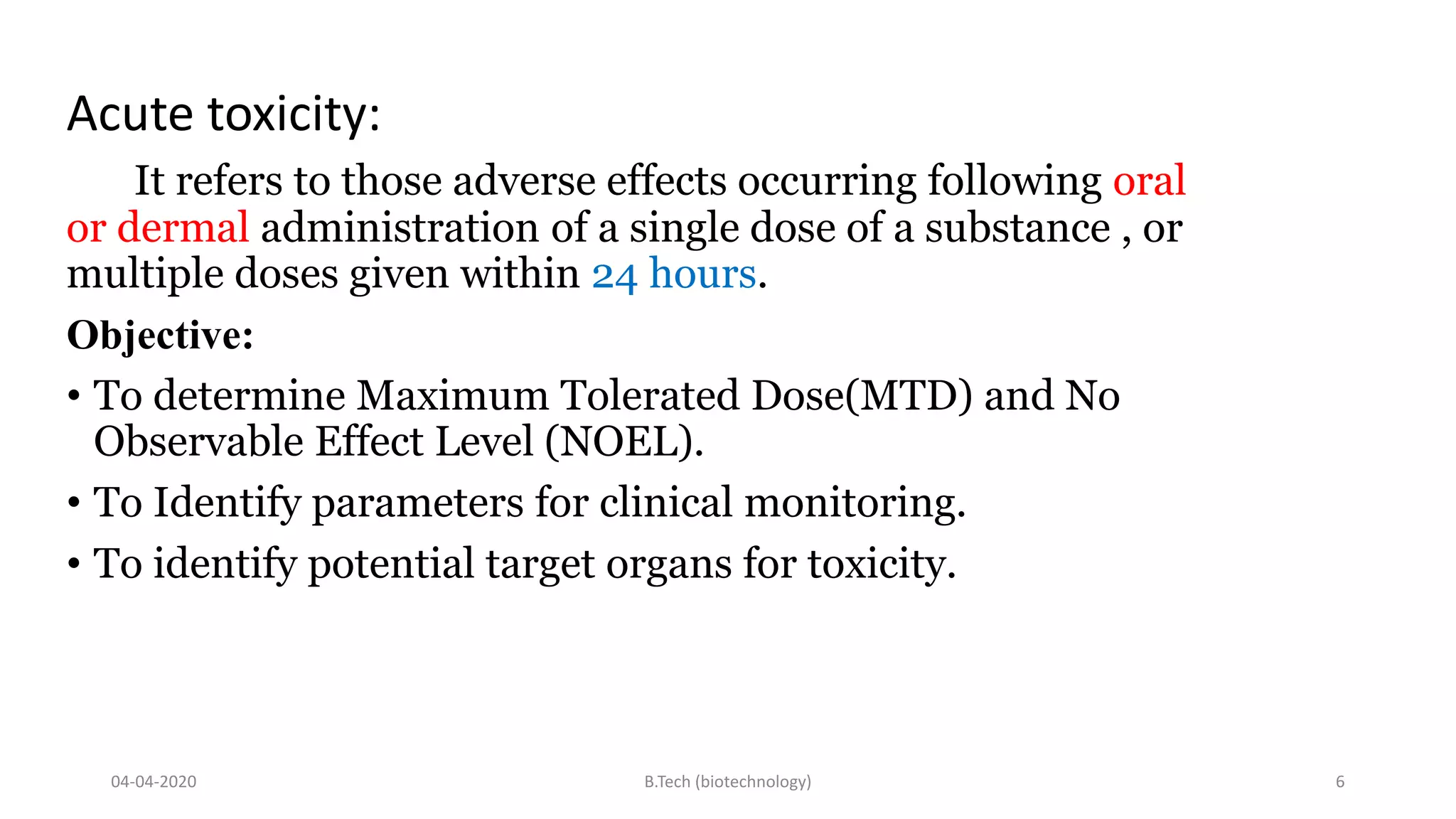 Toxicity studies | PPTX