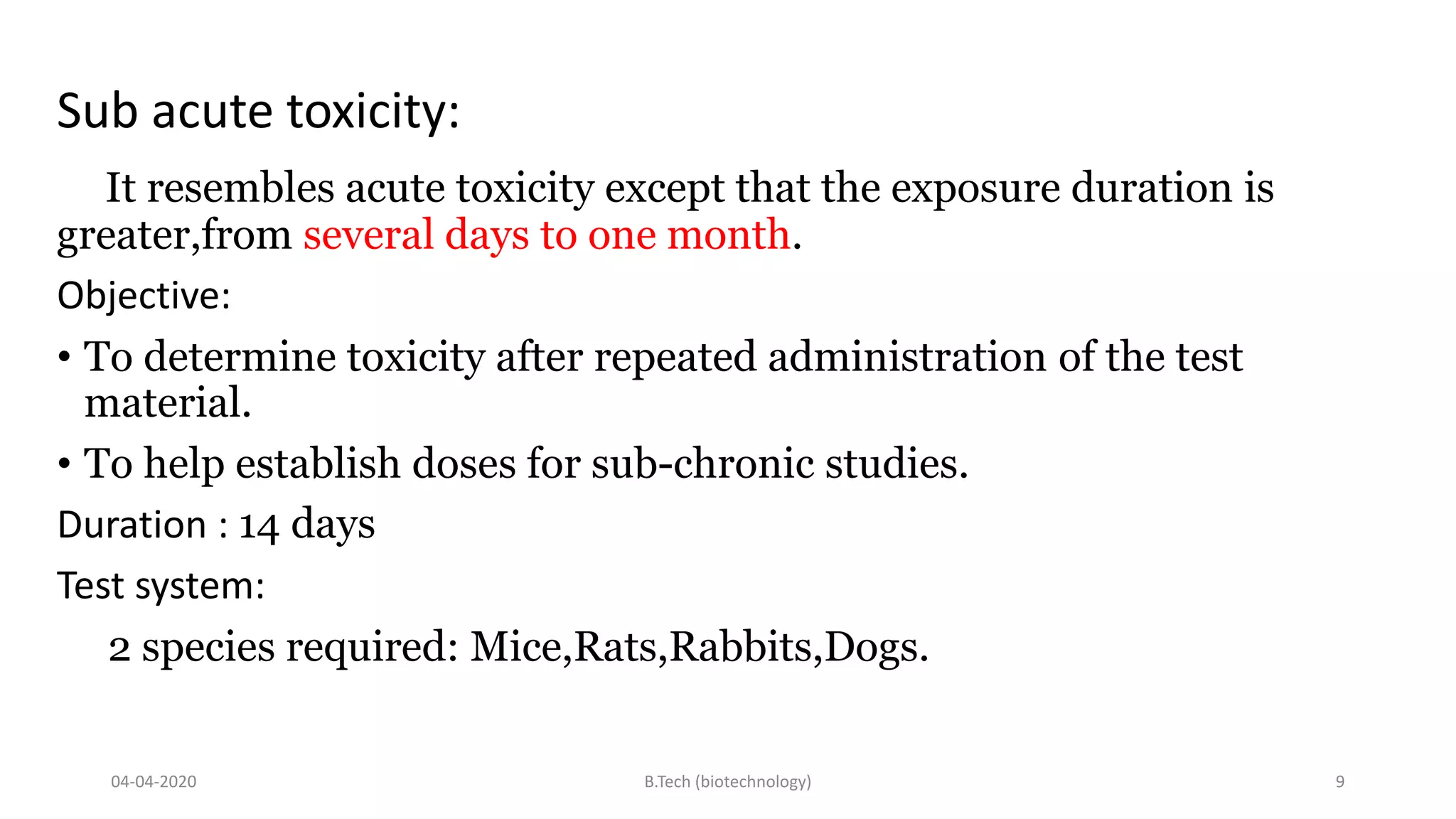 Toxicity studies | PPTX
