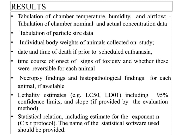 Inhalation Toxicity Studies- OECD guidelines | PPTX | Lung and ...