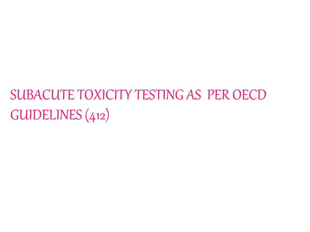 Inhalation Toxicity Studies- OECD guidelines | PPTX | Lung and ...