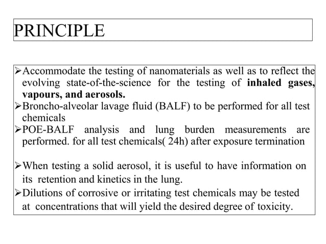 Inhalation Toxicity Studies- OECD guidelines | PPTX | Lung and ...