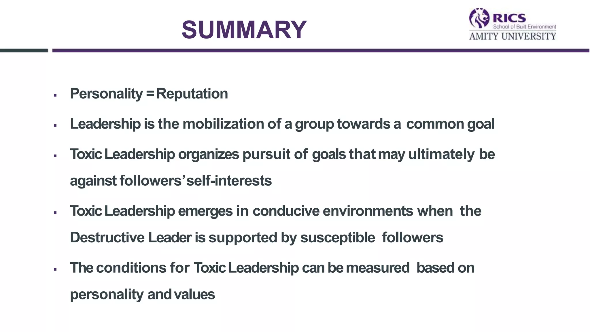 Toxic leadership ppt | PPTX