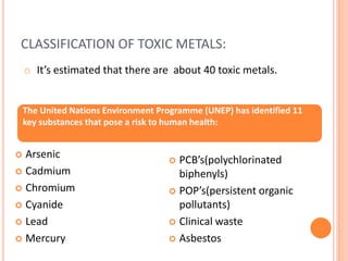 Toxic metals types sources and consequences. | PDF