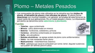Toxicología Plomo | PPTX