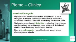 Toxicología Plomo | PPTX