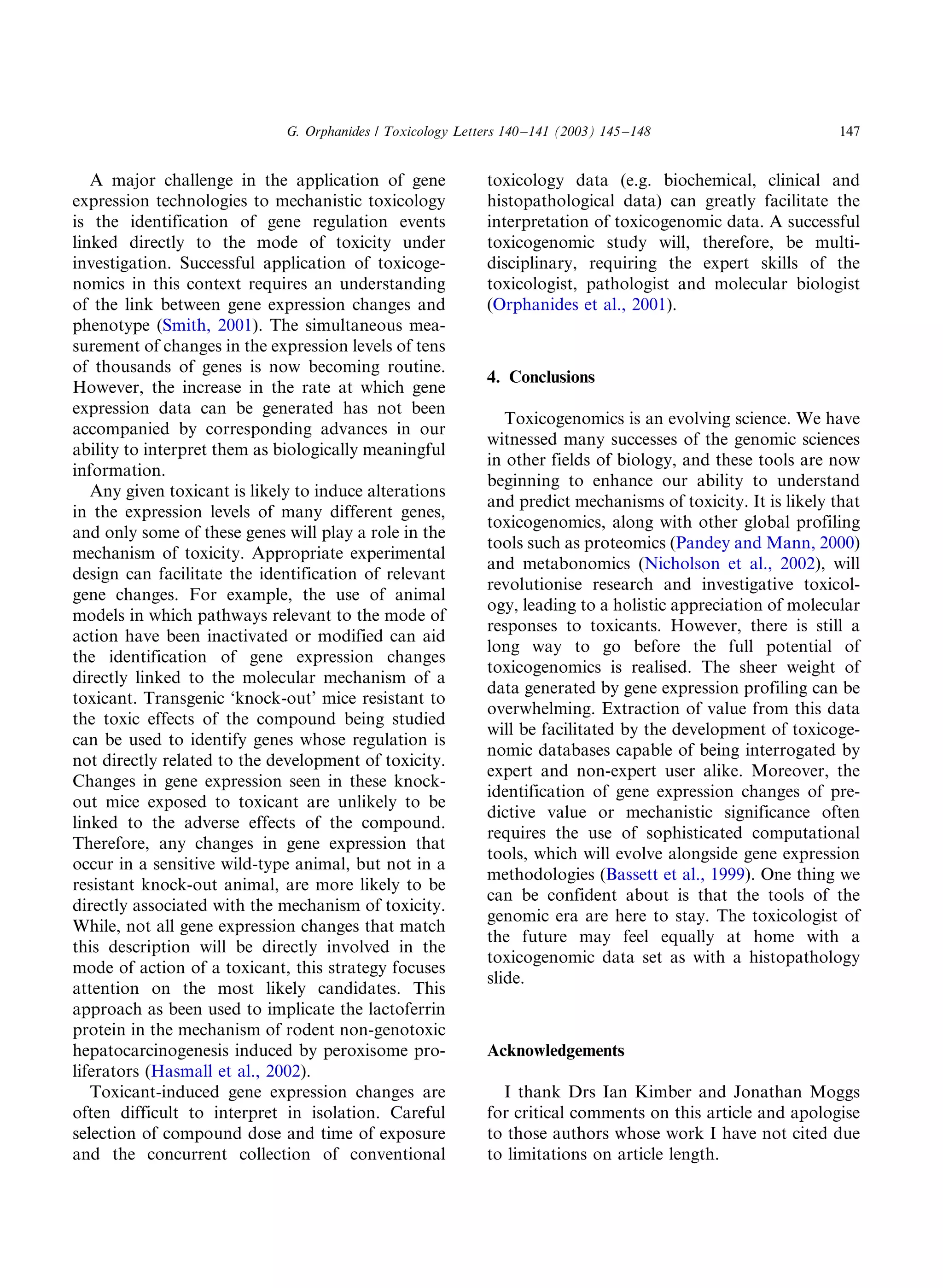 Toxicogenomics review | PDF
