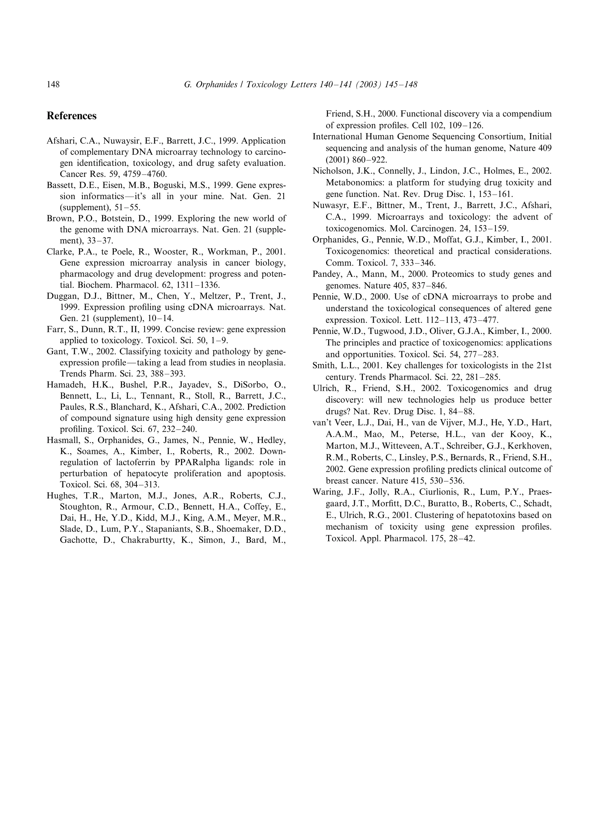 Toxicogenomics review | PDF