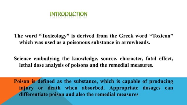 Toxicological analysis of visceral sample | PPTX | Chemistry | Science