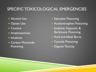 Toxicological emergencies ppt | PPTX
