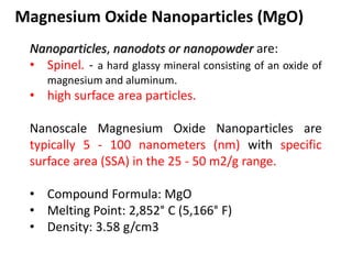 Toxicological of magnesium oxide nanoparticle in several mammalian | PPTX