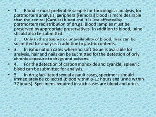 SPECIMENS SUBMISSION FOR FORENSICTOXICOLOGICAL ANALYSIS | PPTX