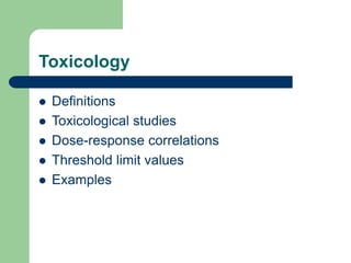 Toxicology | PPTX | Lung and Respiratory Health | Diseases and Conditions