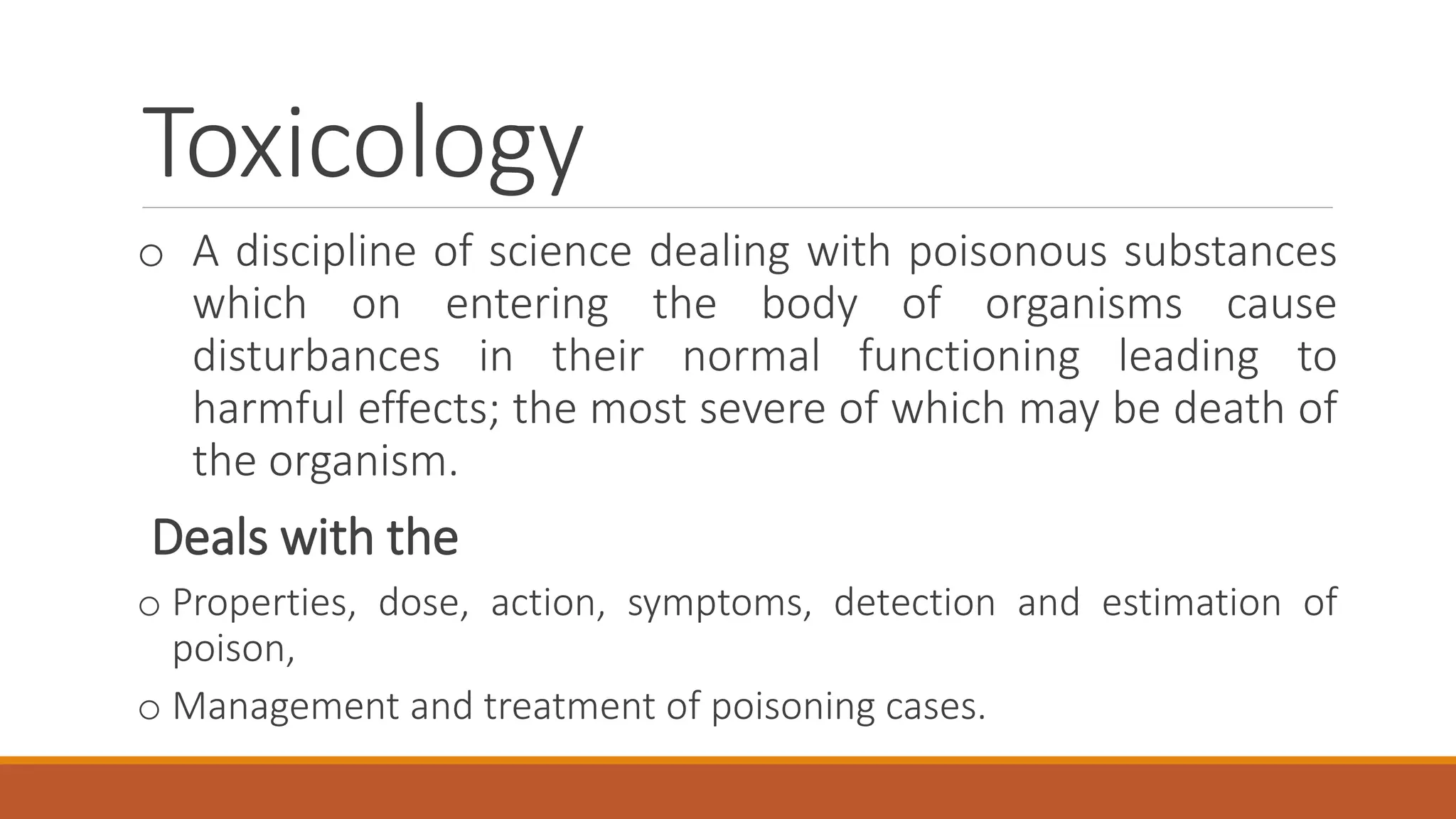 Introduction to Toxicology and Forensic Toxilogical Examination and it ...