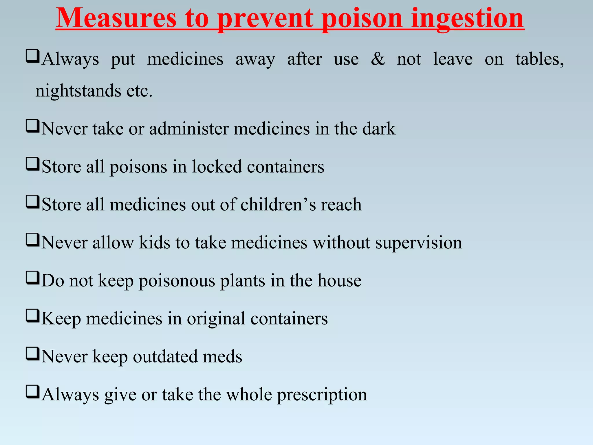 Drug Overdose and its Management - Antidotes | PPT