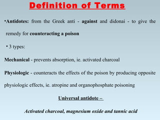 Drug Overdose and its Management - Antidotes | PPT