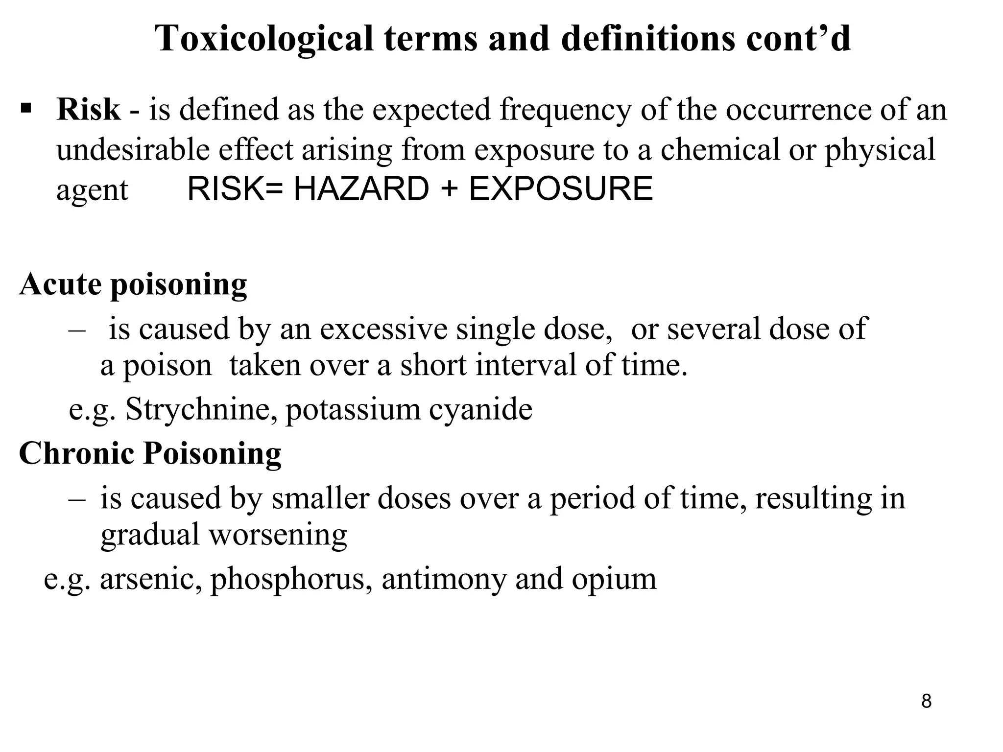 TOXICOLOGY.pptx | Chemistry | Science