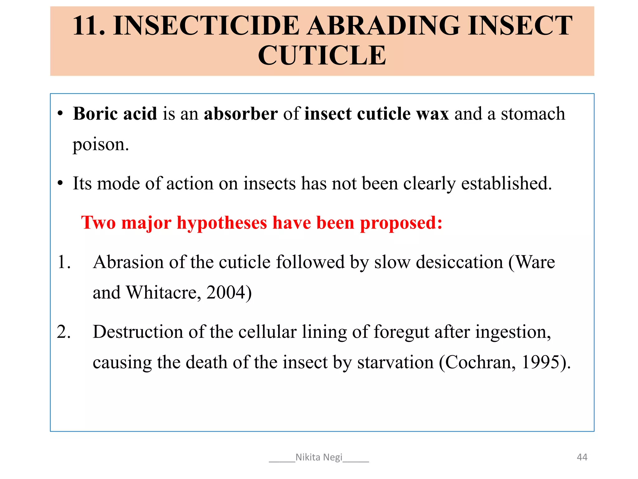 Biochemical and physiological target sites of insecticides on insect | PPTX