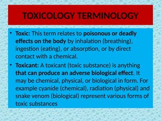 TOXICOLOGY HEAVY METALS DOSES AND RESPONSE | PPTX