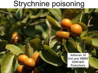 Toxicology - Strychnine / strychnos nux-vomica poisoning | PPTX