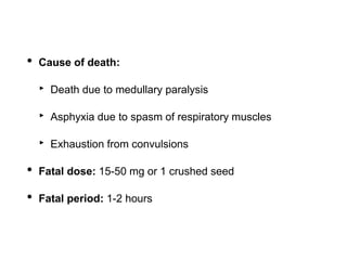 Toxicology - Strychnine / strychnos nux-vomica poisoning | PPTX