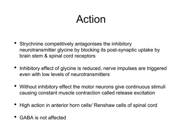 Toxicology - Strychnine / strychnos nux-vomica poisoning | PPTX