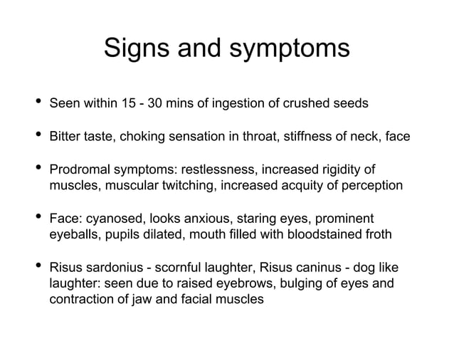 Toxicology - Strychnine / strychnos nux-vomica poisoning | PPTX