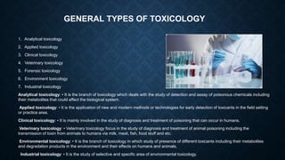 Toxicology and its types | PPTX