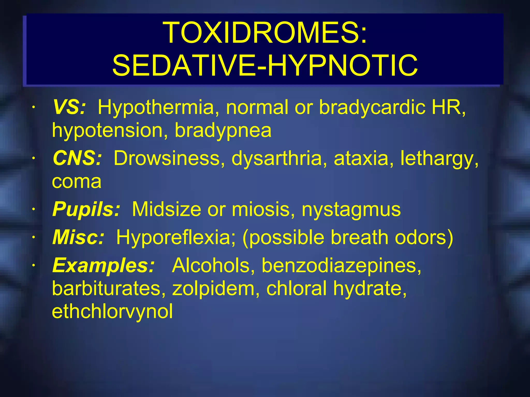 Toxicology Emergencies CDEM | PPT