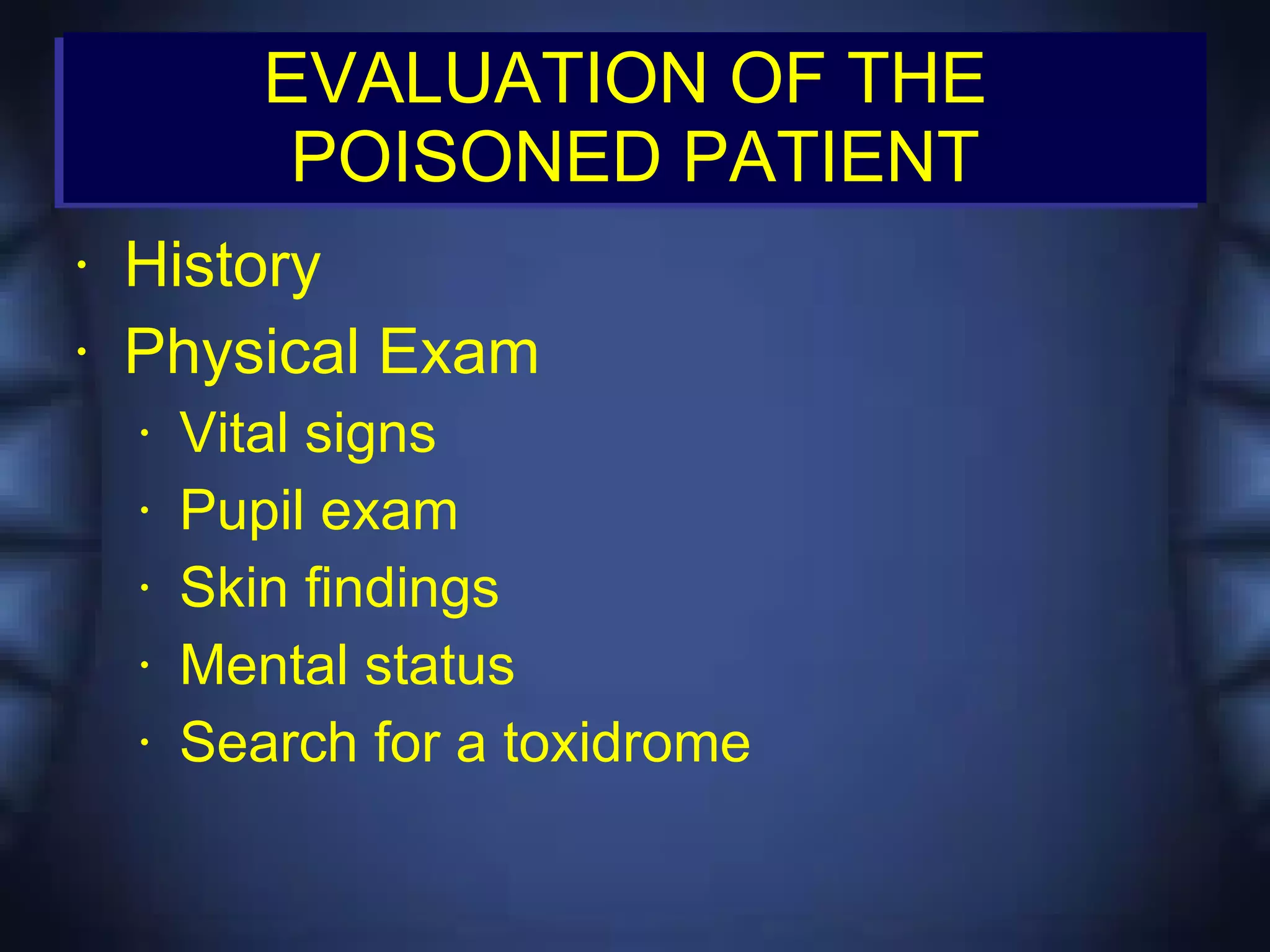 Toxicology Emergencies CDEM | PPT
