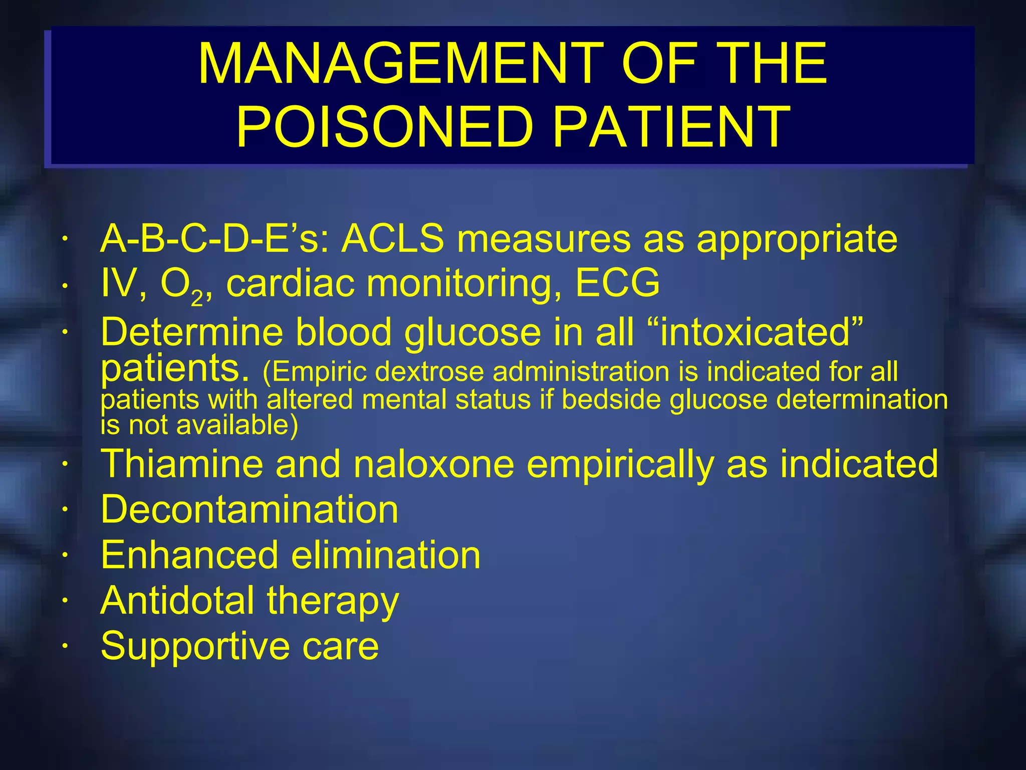 Toxicology Emergencies CDEM | PPT