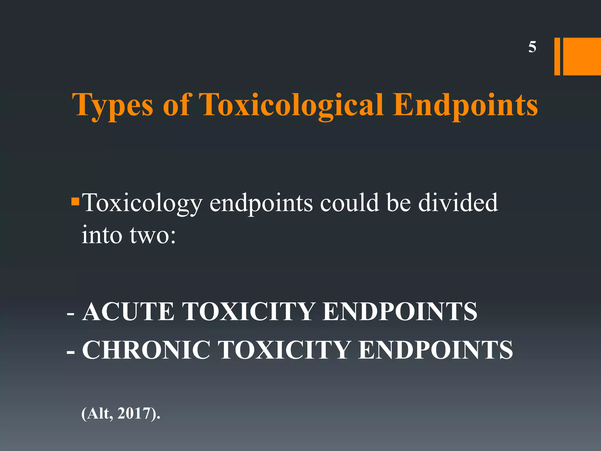 Toxicology endpoints | PDF