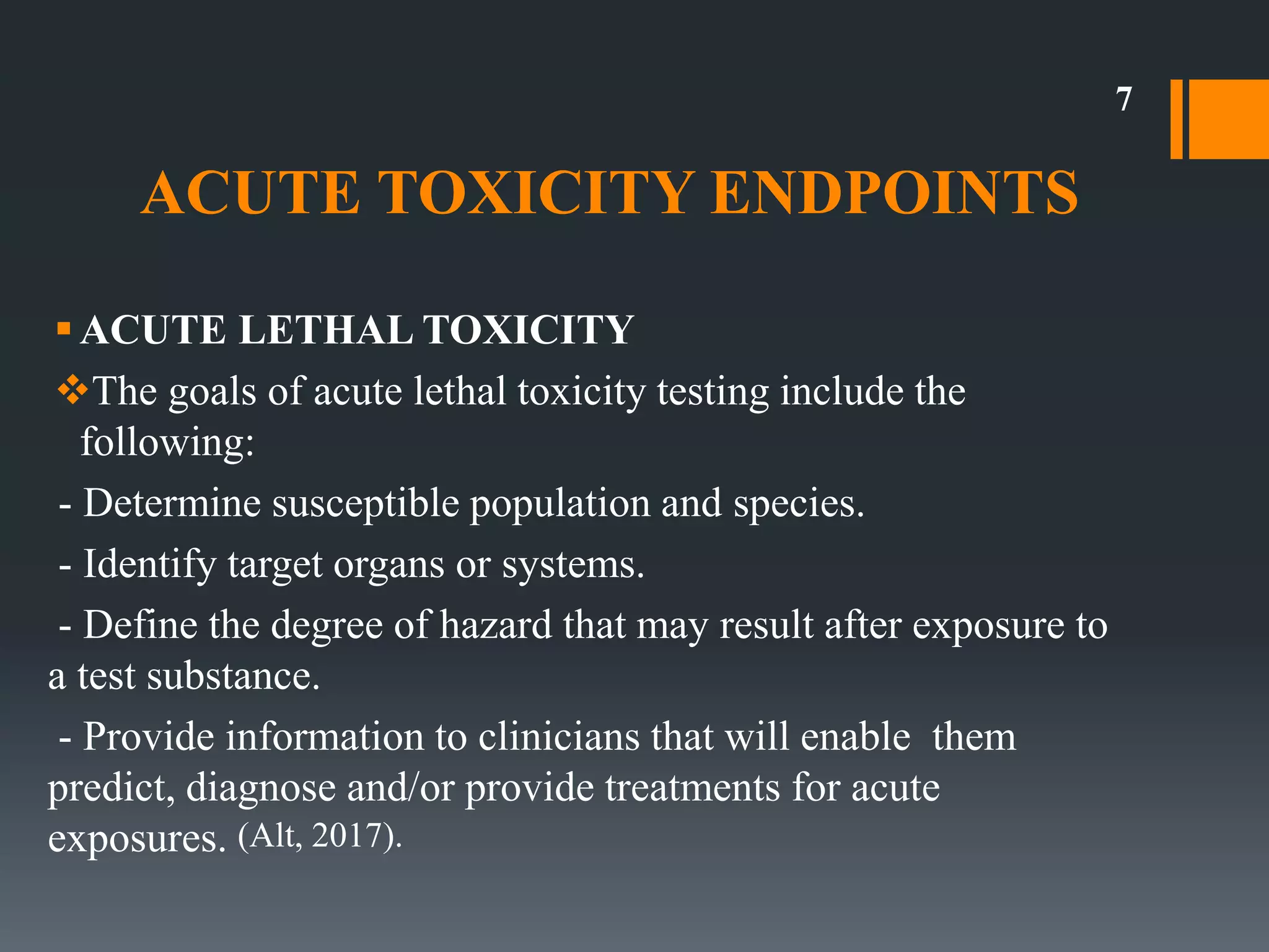 Toxicology endpoints | PDF