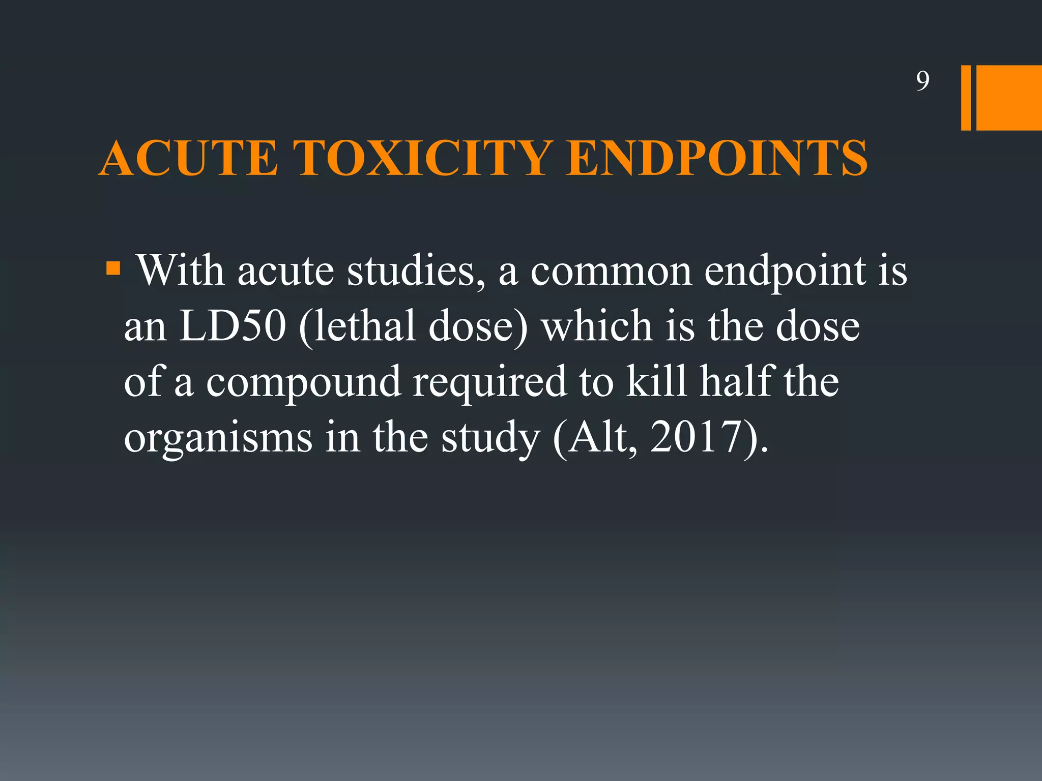 Toxicology endpoints | PDF