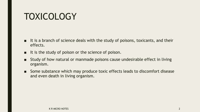 Toxicology PRINCIPLES OF TOXICOLOGY ppt. | PPTX