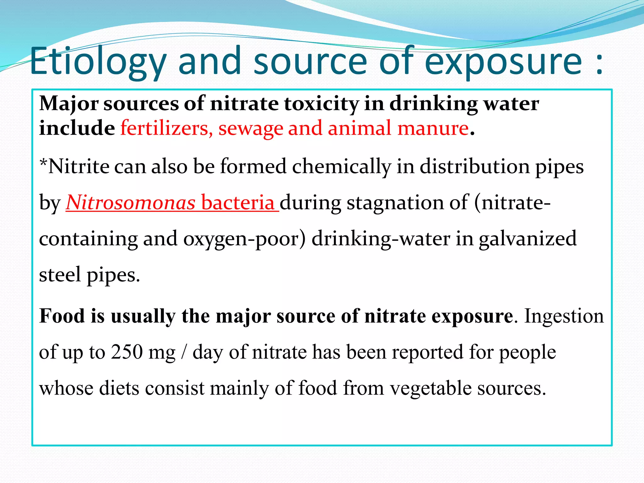 Nitrate and Nitrite poisoning | PPTX