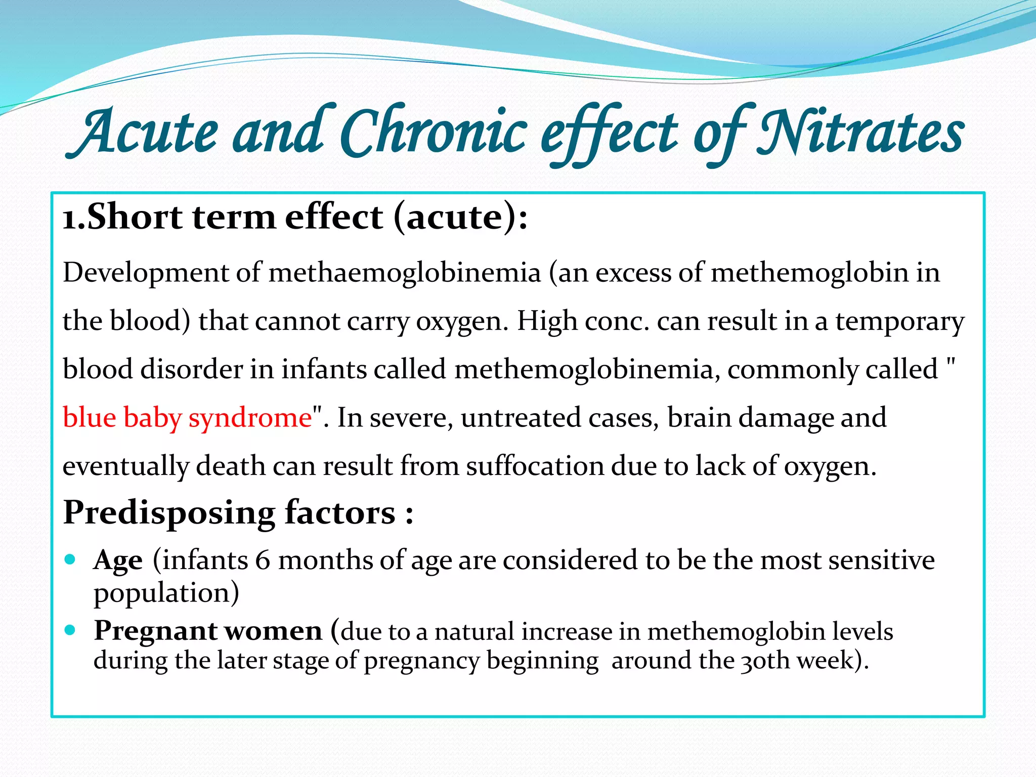 Nitrate and Nitrite poisoning | PPTX