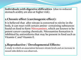 Nitrate and Nitrite poisoning | PPTX