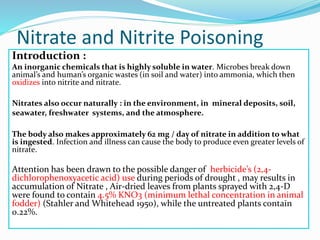 Nitrate and Nitrite poisoning | PPTX