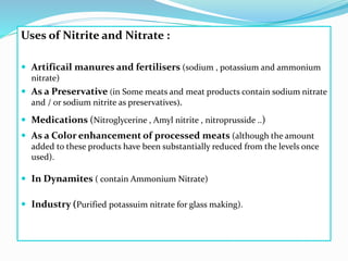 Nitrate and Nitrite poisoning | PPTX
