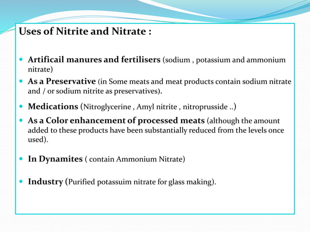 Nitrate and Nitrite poisoning | PPTX